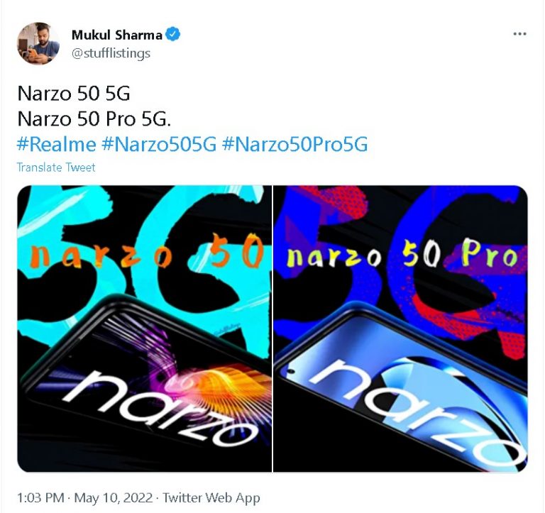 Realme Narzo 50 5G and 50 Pro 5G posters leaked ahead of launch ...