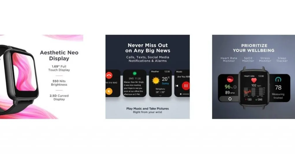 boAt Wave Neo smartwatch launched in India, with 1.69 inch display & 7 ...