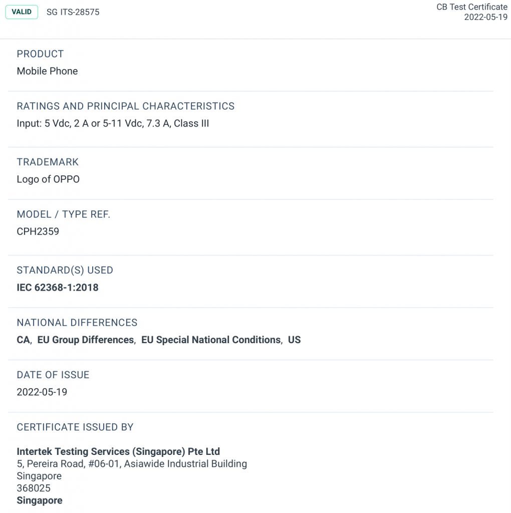 OPPO Reno 8 series (global) charging speeds revealed via certifications ...