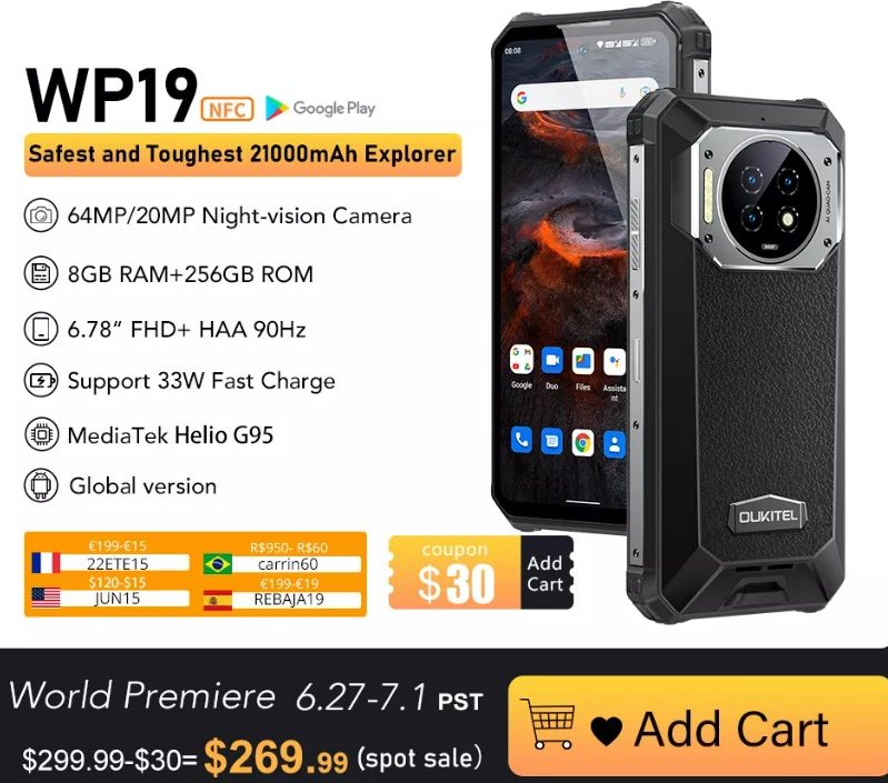Oukitel Launches WP19 Rugged Smartphone Globally at a Discounted Price: Date, Specs and Price ...