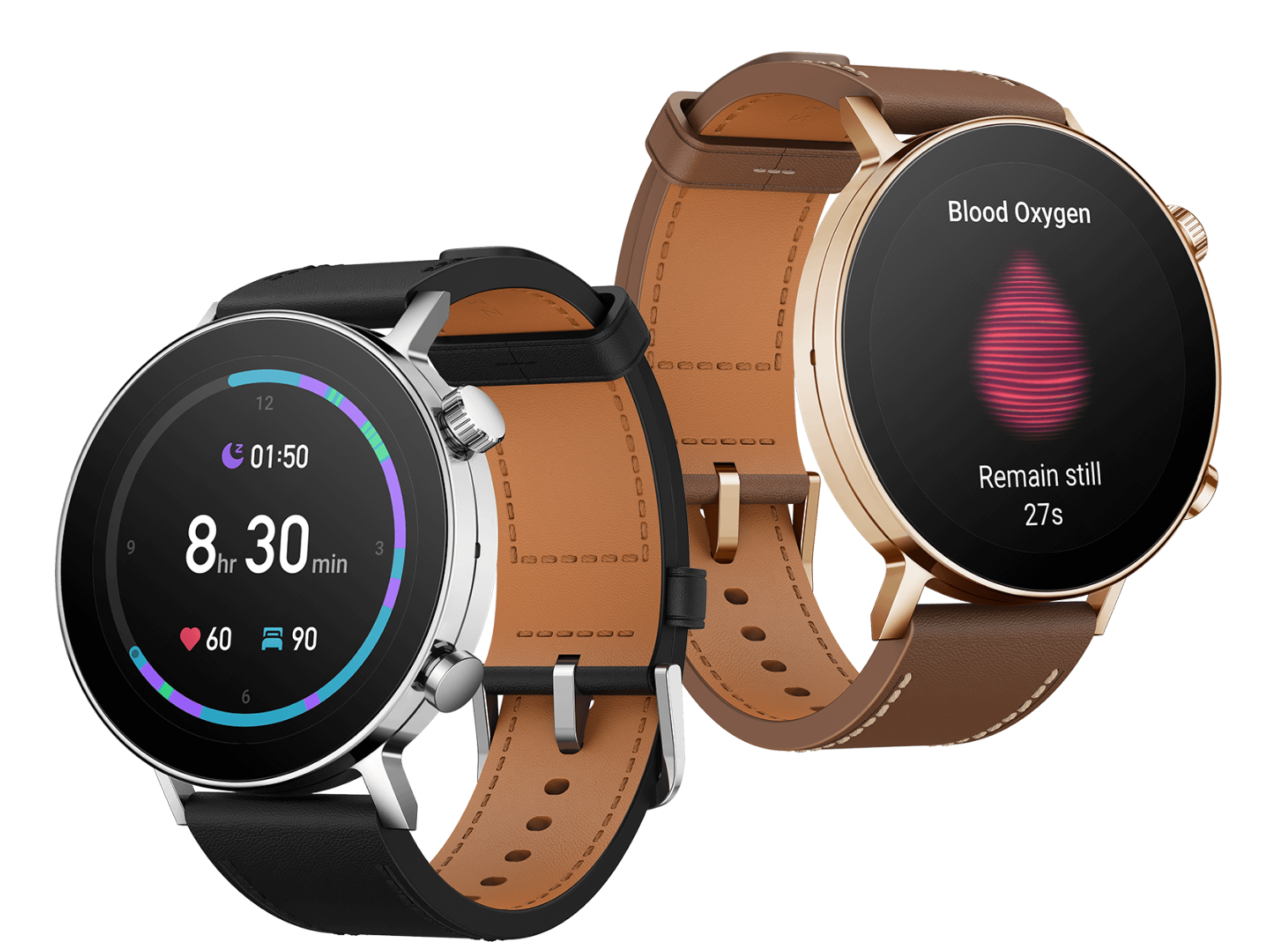 Amazfit GTR 3 Pro Limited Edition with a flat display & leather strap ...