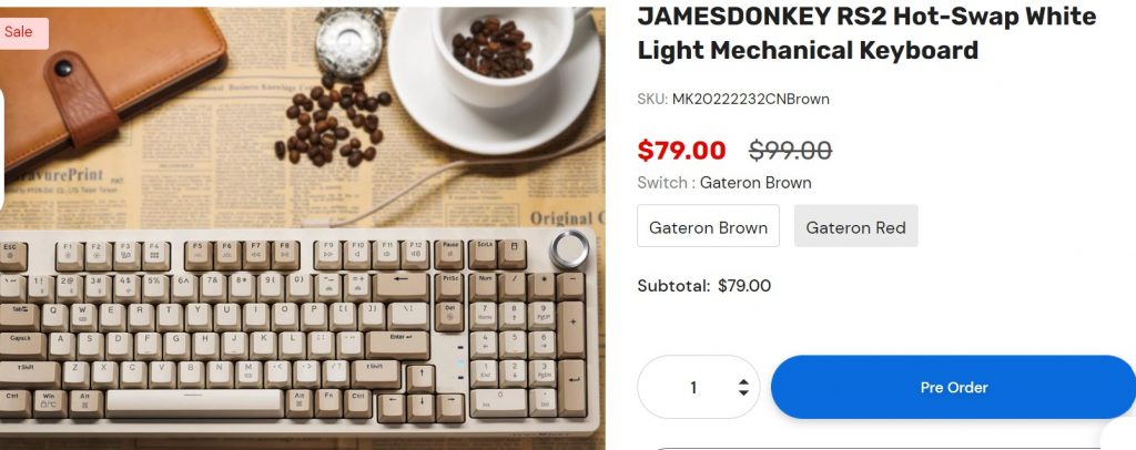 JamesDonkey Launches RS2 Gasket Mounted Mechanical Keyboard - Gizmochina