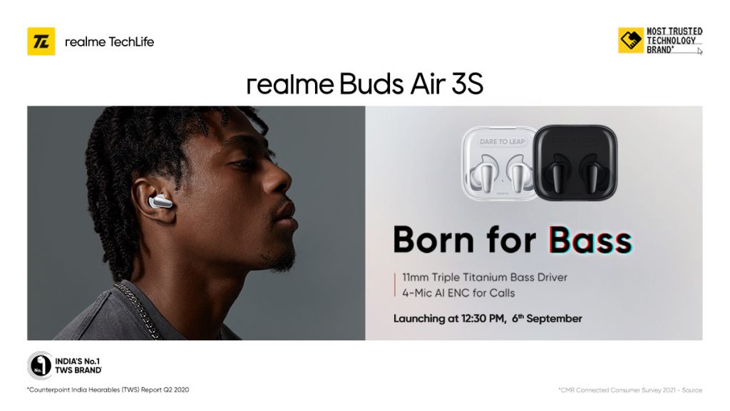 Realme Buds Air 3S launching in India on September 6: All details ...