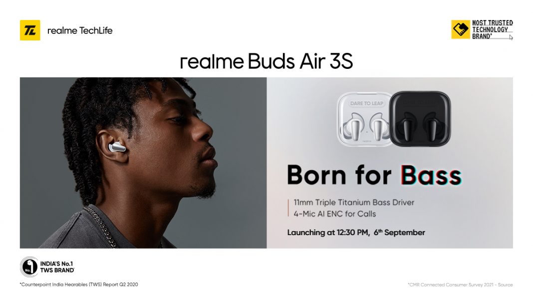 Realme Buds Air 3S launching in India on September 6: All details - Gizmochina