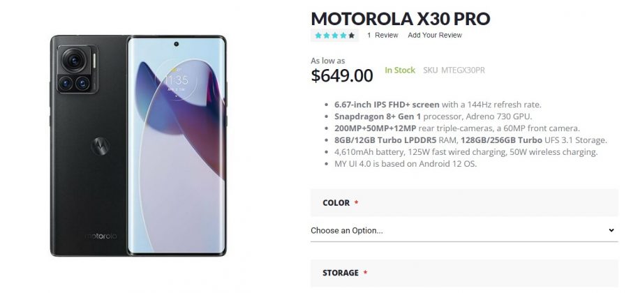 You can now buy the latest Motorola Edge X30 Pro for $649 only at ...