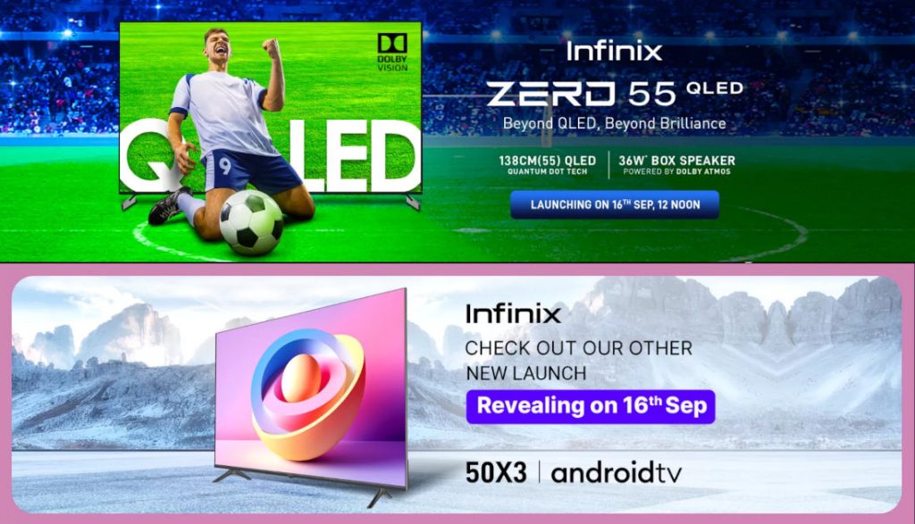 Infinix ZERO 55-inch QLED 4K and 50X3 4K TVs set to launch on September ...