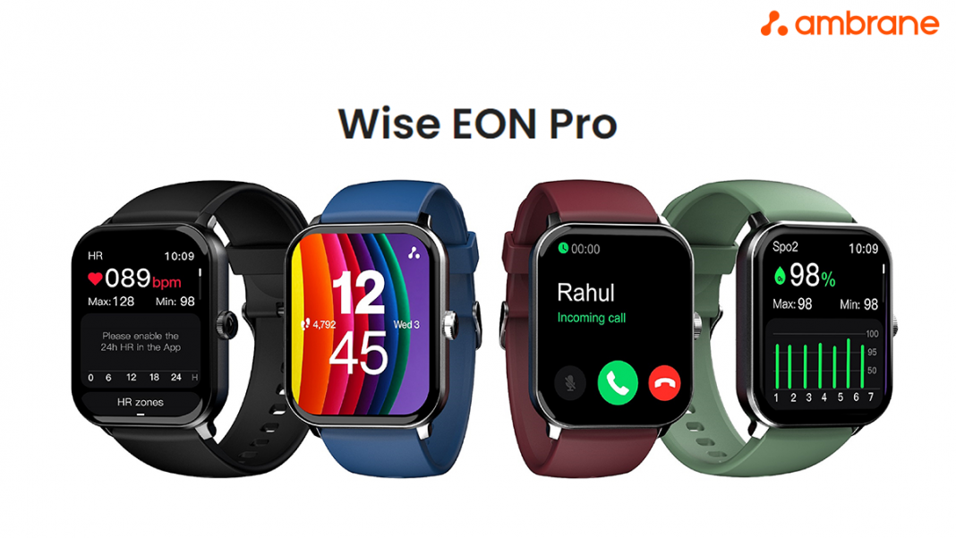 Ambrane Wise EON Pro Smartwatch launched in India with Bluetooth calling, 10-day battery life ...
