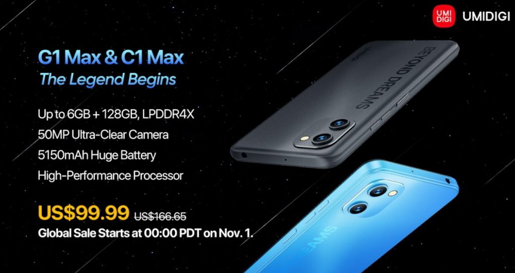 UMIDIGI G1 MAX and C1 MAX Smartphone Global Launch: Specs, Price, Giveaway - Gizmochina