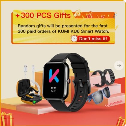 Get discounts and coupons at the world premiere of Kumi KU6 Smartwatch on AliExpress on Nov 1st ...