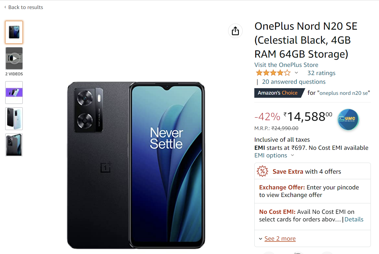 OnePlus Nord 20 SE Now Listed for Purchase in India Without Any ...