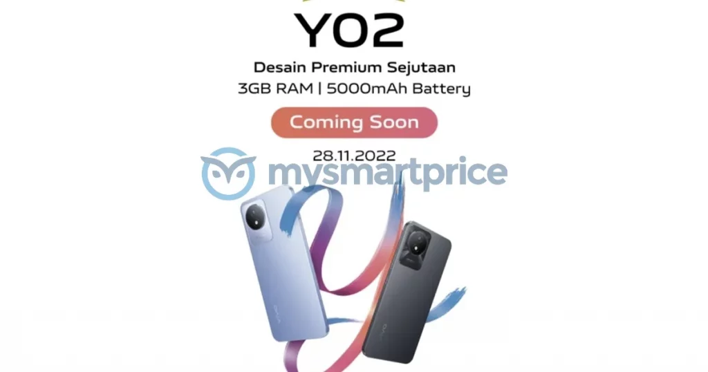 Vivo Y02 renders leak, Launch date, 3GB RAM & 5000mAh battery revealed - Gizmochina