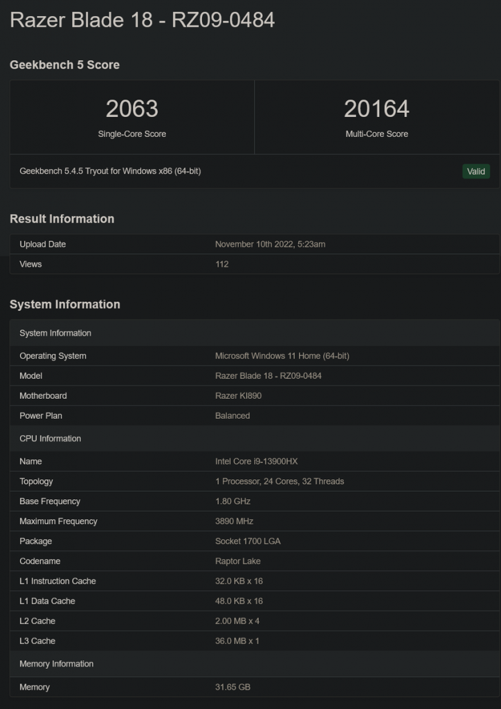Upcoming Razer Blade 18 With Intel’s I9-13900HX Appears on Geekbench ...