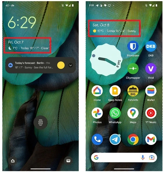 Google Pixel 6 receives Pixel 7's extended weather for At a Glance Widget - Gizmochina