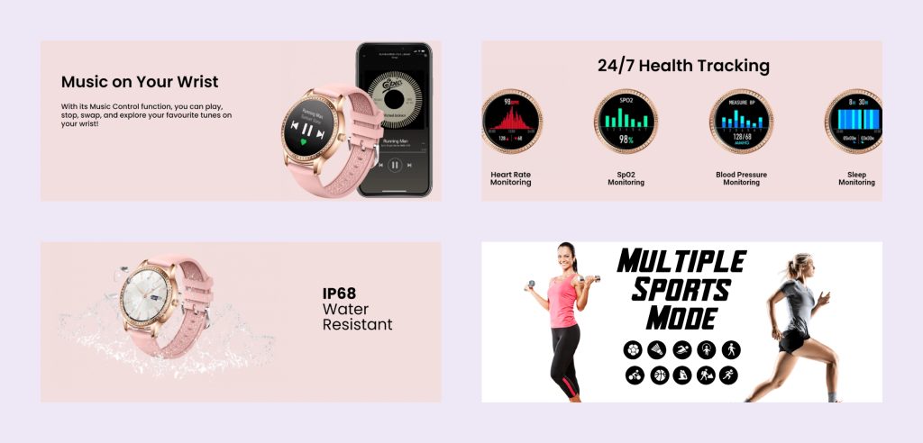 HapiPola Floral Smartwatch Designed for Women Launched in India - Gizmochina