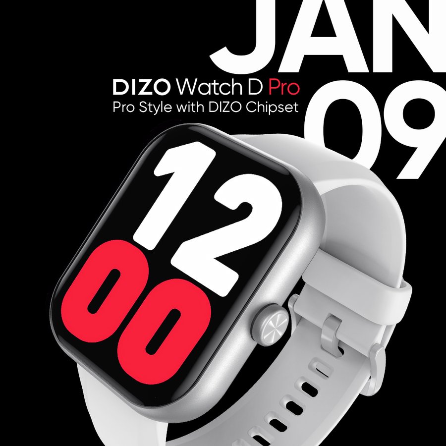 DIZO Watch D Pro With Smooth Display, Custom Chip To Launch In India On January 9 - Gizmochina