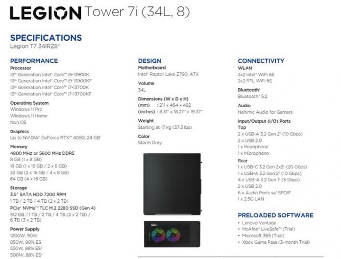 Lenovo Legion Tower 5, Tower 5i, and Tower 7i Desktop PCs Unveiled at ...