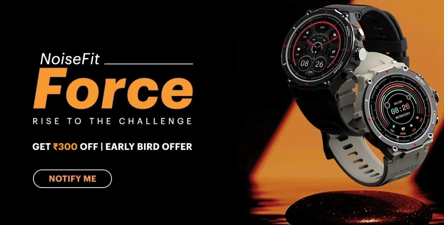 NoiseFit Force Smartwatch Launching Soon in India With Rugged Design ...