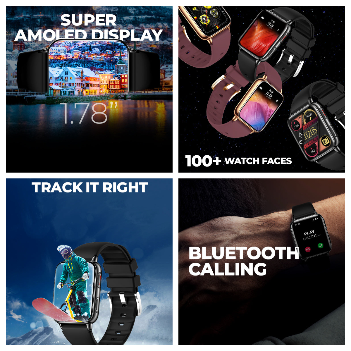 PLAYFIT Flaunt Smartwatch Launched With 1.78″ Amoled Display, Bluetooth ...