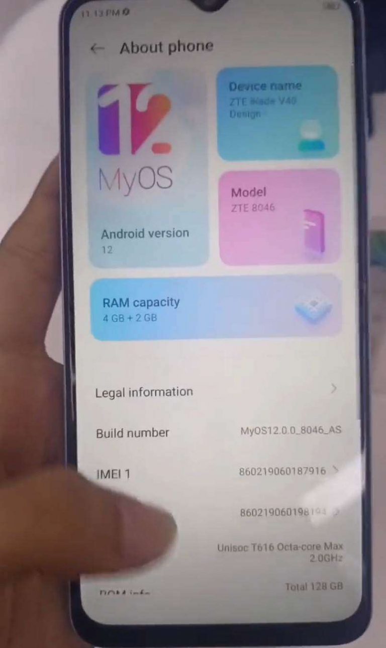 ZTE Blade V40 Design Leak Reveals Key Specifications Ahead Of Launch ...