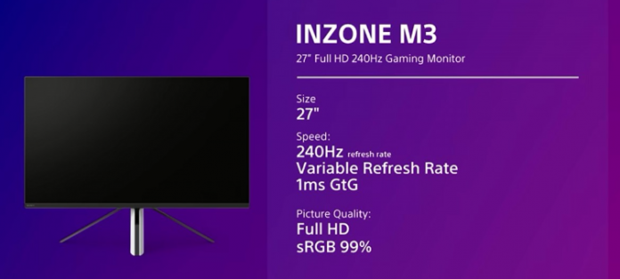Sony Launches InZone M3 Gaming Monitor; Released for $529 - Gizmochina
