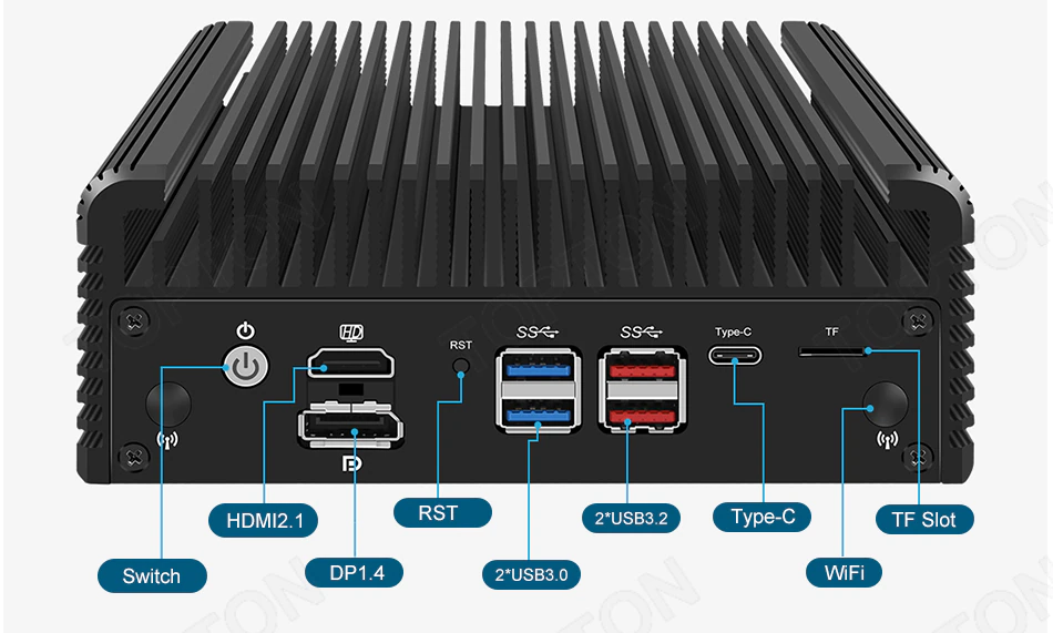 Topton & Kingdel Fanless mini PCs With Alder Lake-U Processors and Six ...