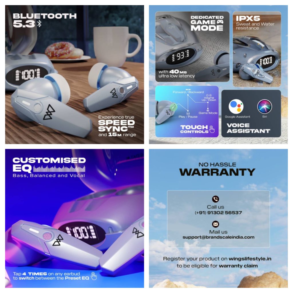 Wings Launches 4 New Phantom 400 Series TWS Earbuds in India With Long ...