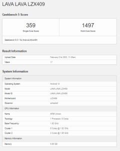 Lava Blaze 2 4G appears on Geekbench with Unisoc T616 SoC - Gizmochina