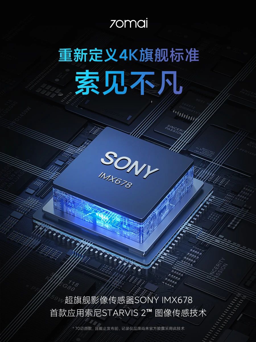 70Mai 4K Driving Recorder A810 with a Sony IMX678 sensor, improved ...