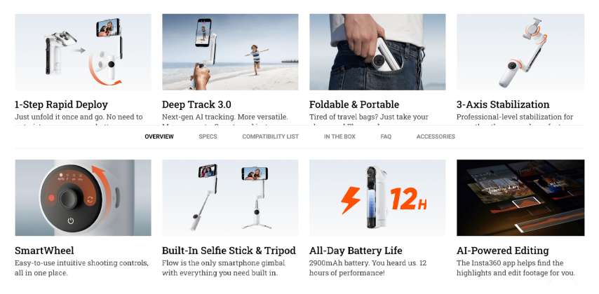Insta360 Flow smartphone gimbal with a portable build, AI capabilities launched - Gizmochina