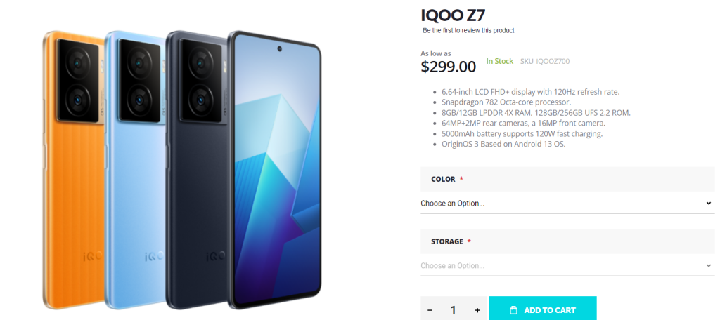 Get the latest IQOO Z7 5G Budget Phone for $299 at Giztop - Gizmochina