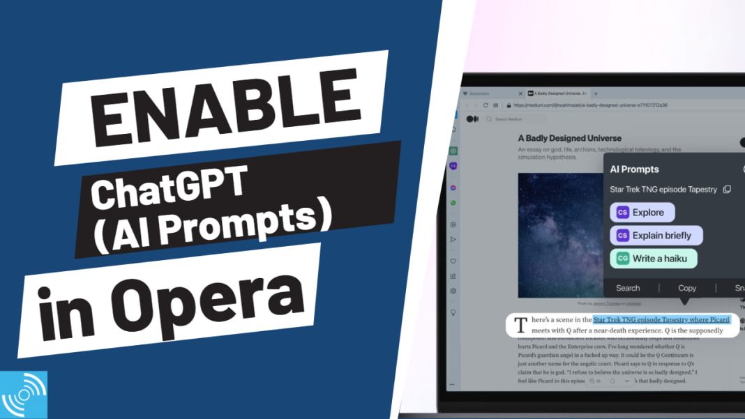How to Enable ChatGPT (AI Prompts) in Opera Sidebar - Gizmochina