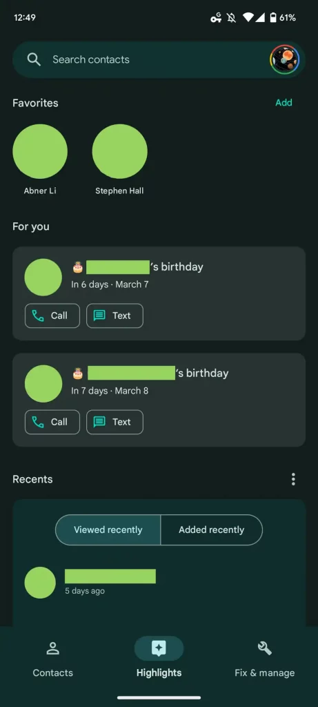Google Contacts App Adds "For You" Tab To Remind You of Birthdays ...