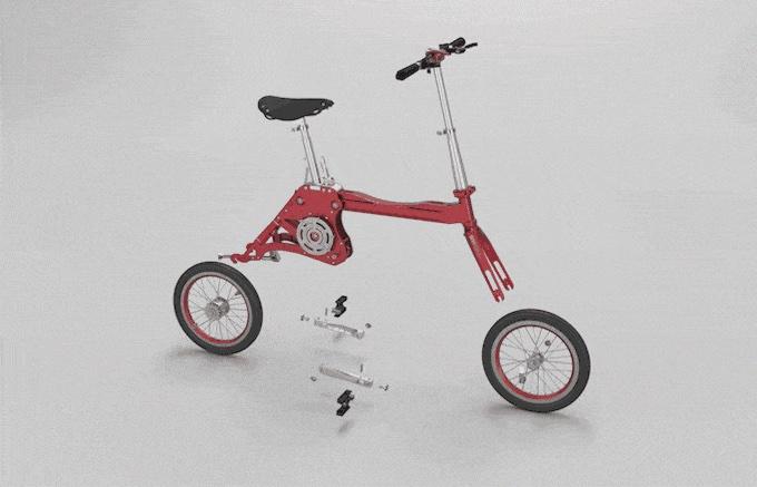 Pop-Cycle compact bike with a sliding frame unveiled - Gizmochina