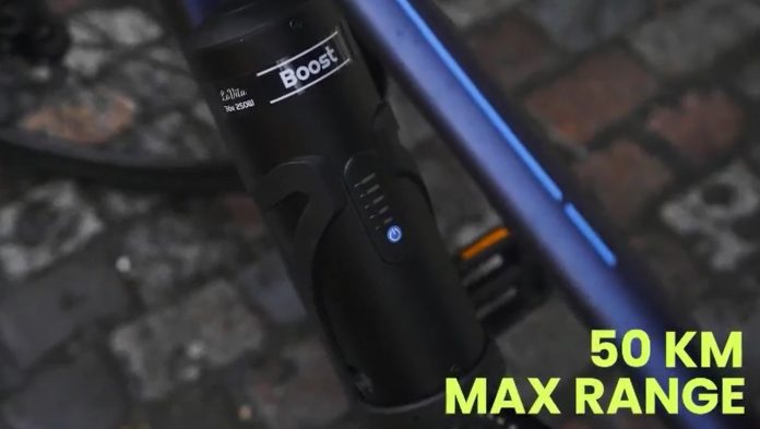 Boost e-bike conversion kit with a water bottle like battery & custom ...