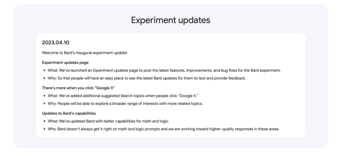 Stay Up-to-Date with Google Bard "Experiment Updates" Page - Gizmochina