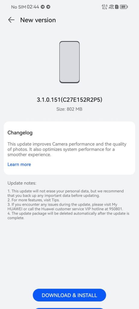 Huawei P60 series gets HarmonyOS 3.1.0.151: Improved camera color, system stability - Gizmochina