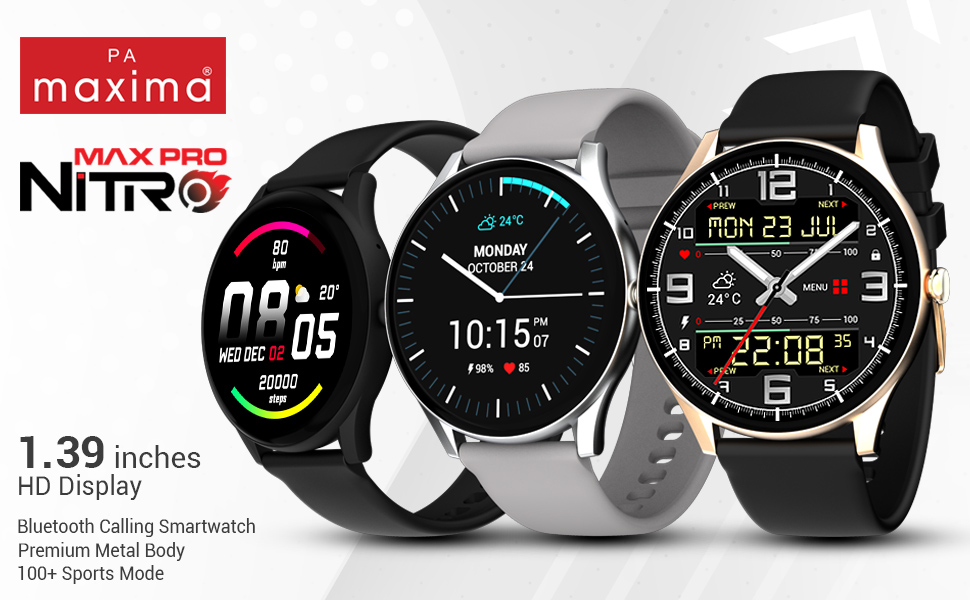 Maxima Max Pro Nitro with 1.39-inch HD display and Bluetooth calling ...