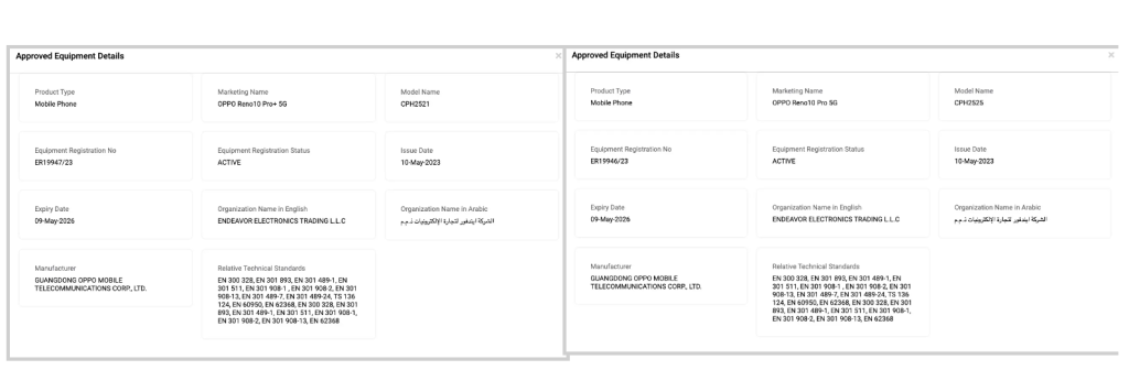 OPPO Reno 10 Series Bags IMDA, TDRA Certifications Hinting At An ...