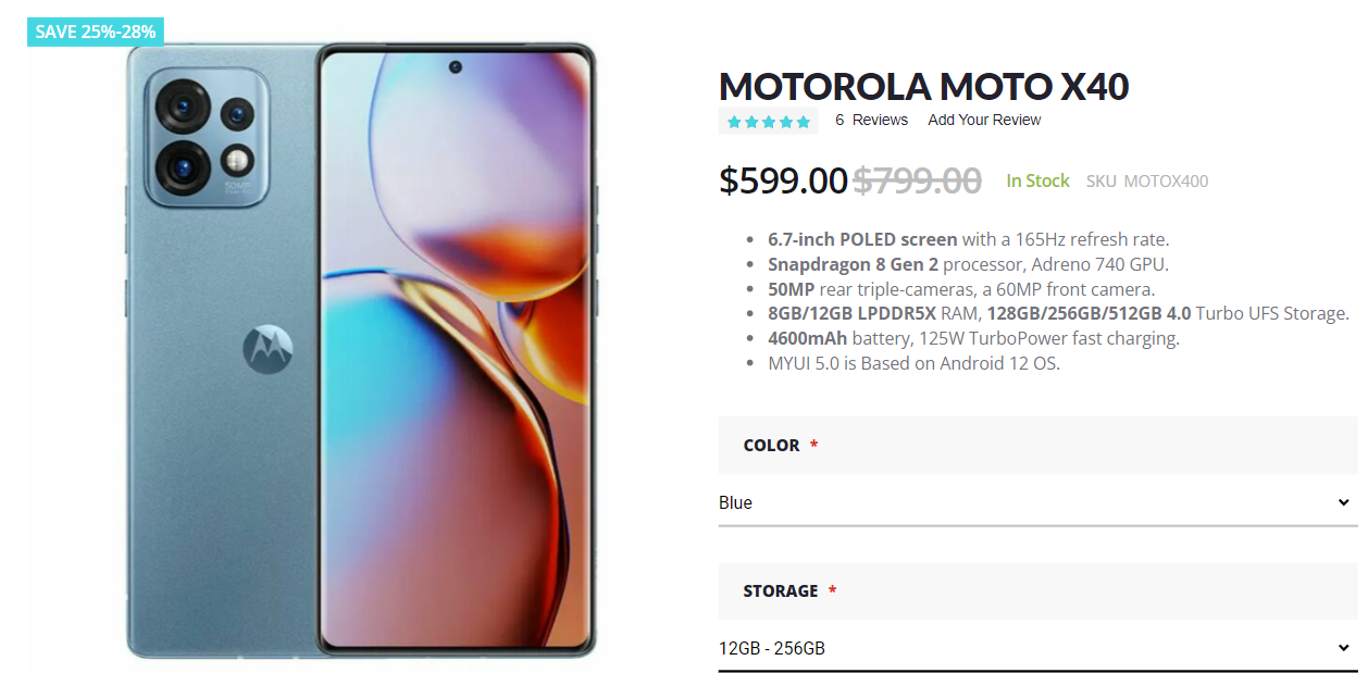 Get 28% Discount on Motorola Moto X40 Phone at Giztop - Gizmochina