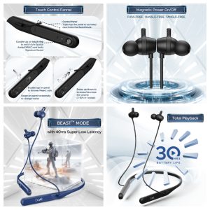 boAt Rockerz 255 Touch Neckband with up to 30h battery life, swipe ...