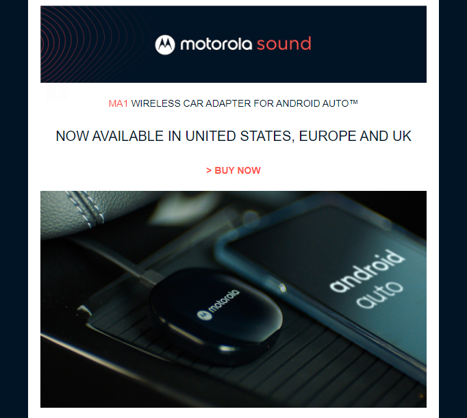 Motorola MA1 wireless Android Auto adapter announced for the Europe and ...