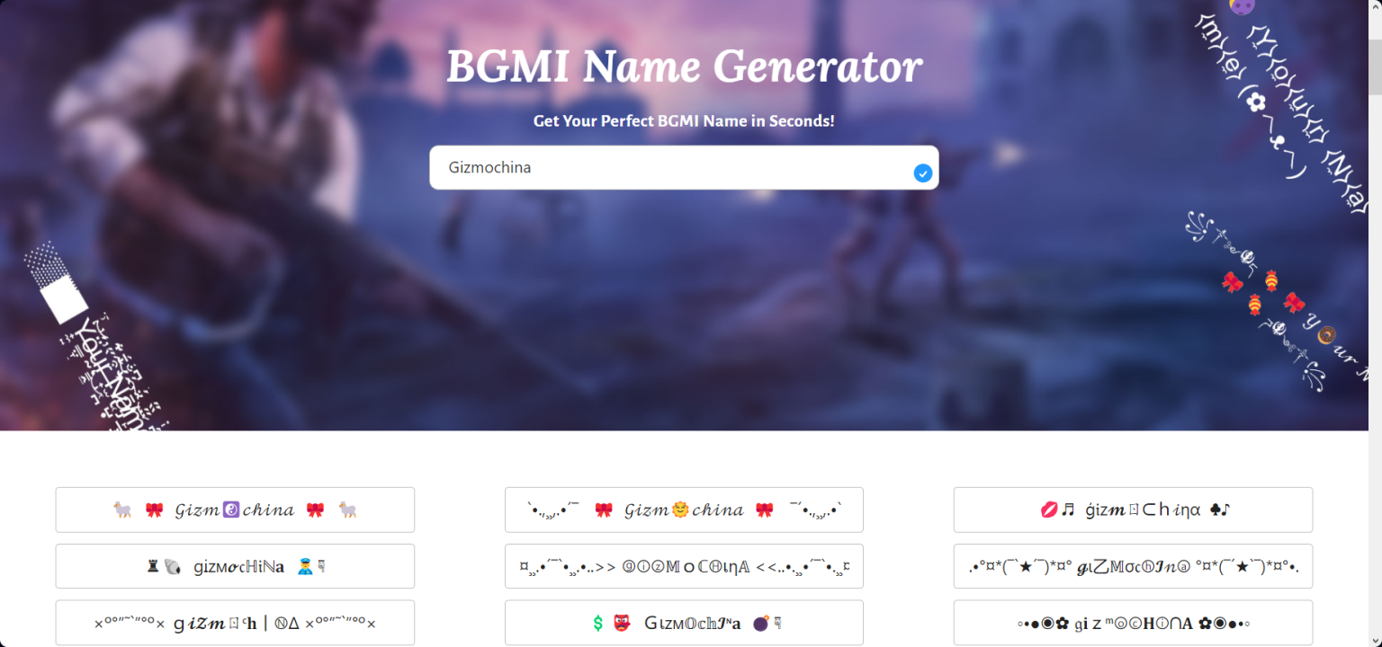 Top 4 Best Fancy Name Generator Tools for BGMI - Gizmochina