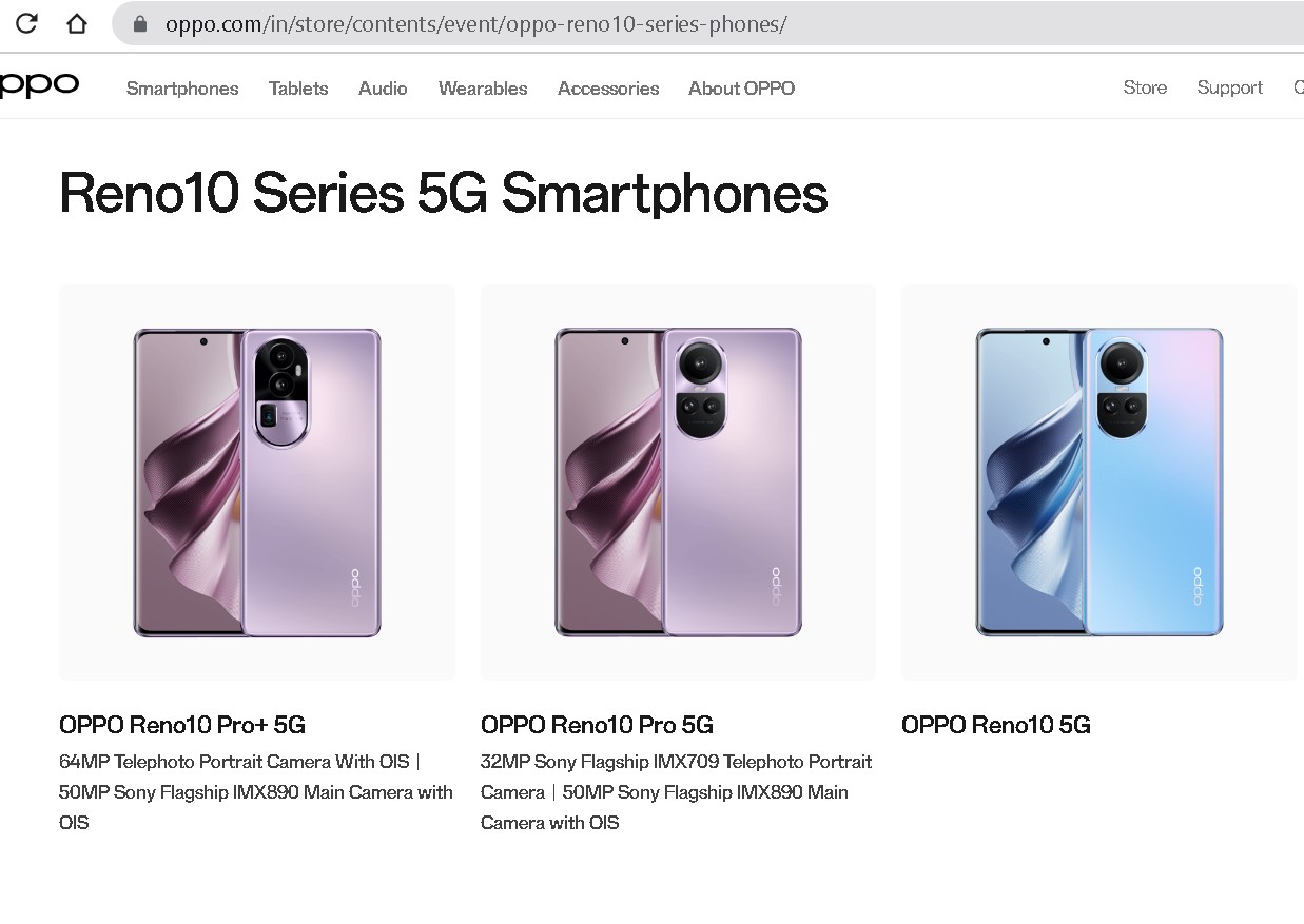 OPPO Reno 10 Series Listed On Official Website With Key Specs, Flipkart ...