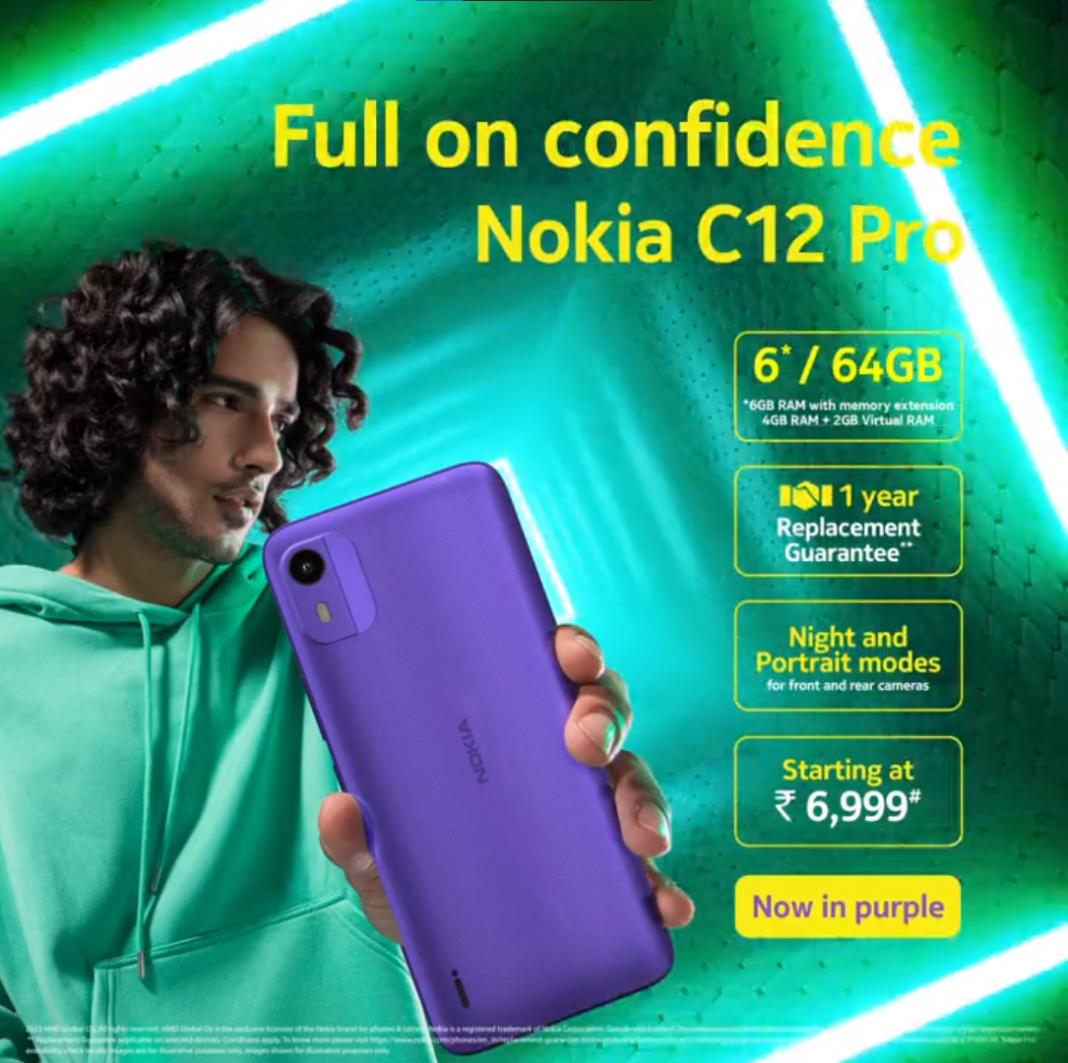 Nokia C12 Pro Purple color option officially launched in India for Rs 6,999 - Gizmochina