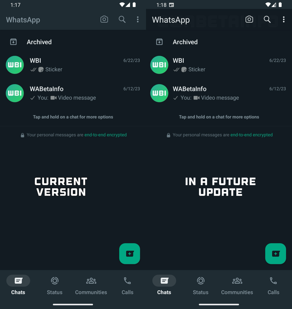 WhatsApp is working on a darker top app bar - Gizmochina
