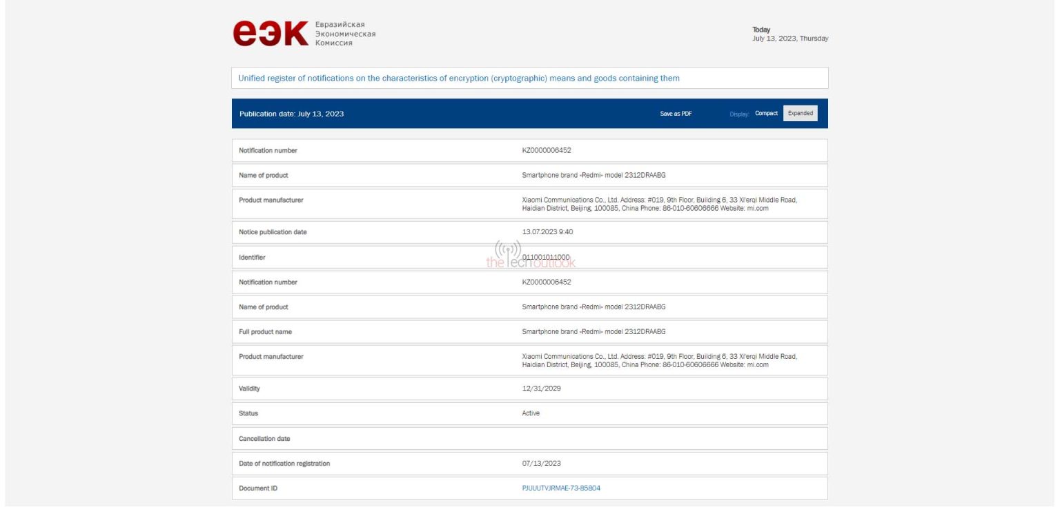 Redmi Note 13 spotted on the EEC website with another Redmi phone ...