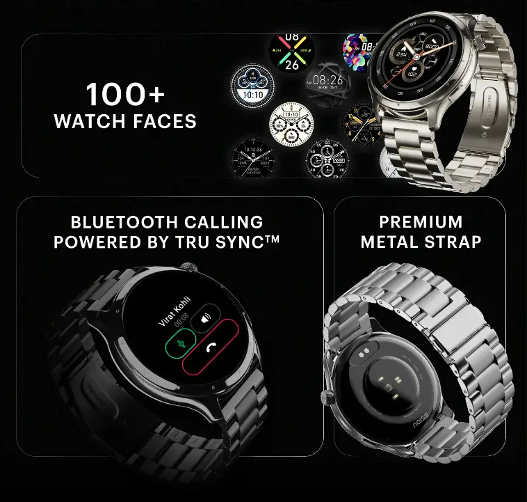 NoiseFit Mattle smartwatch with 1.4" display, metal body, BT calling ...