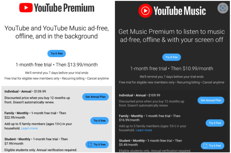 YouTube Premium gets a price increase to $13.99 in the US - Gizmochina