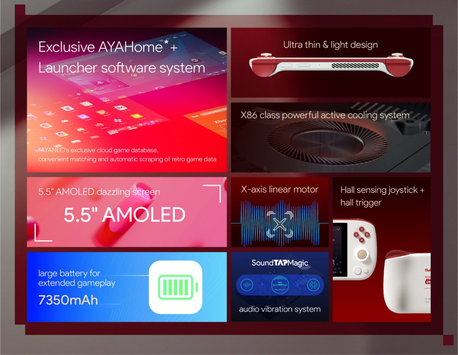 AYA NEO Pocket Air Handheld gaming console features a 5.5-inch AMOLED ...