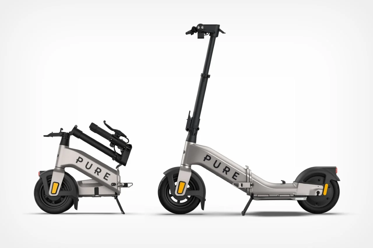 Pure Electric Advance Flex folding e-scooter with a 710W motor and 39km ...